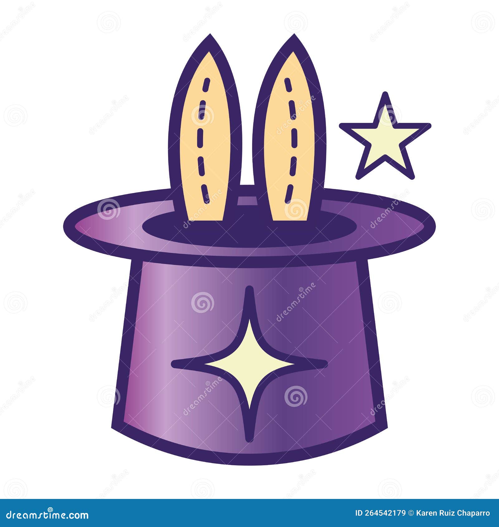 Isolated Colored Magic Hat with Rabbit Ears Vector Stock Vector ...