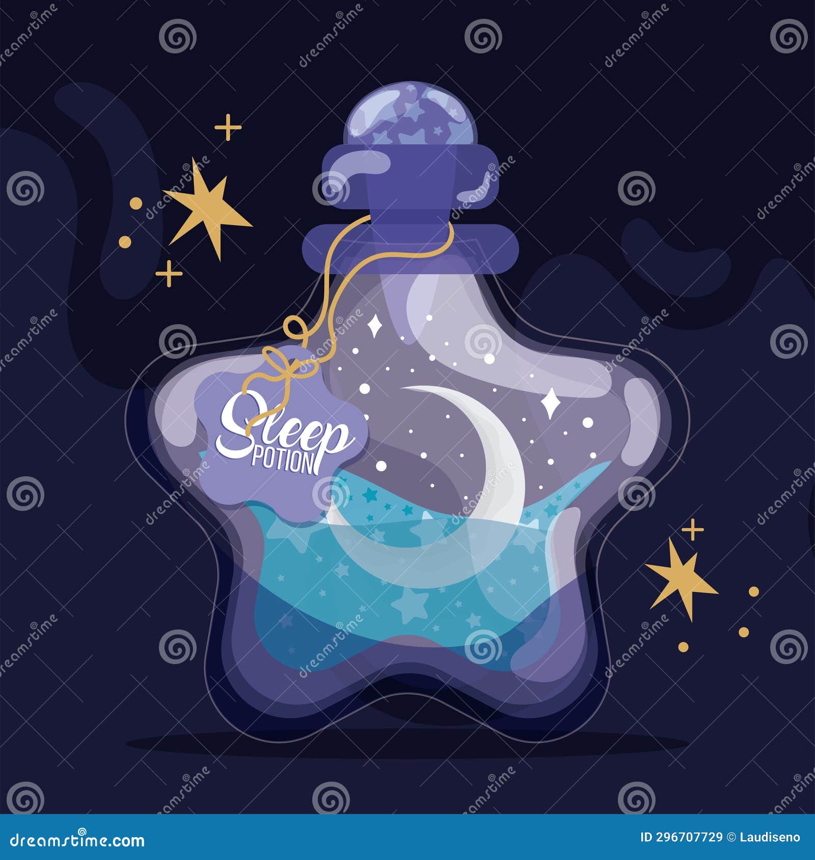 Isolated Colored Magical Sleep Potion Elixir Vector Stock Illustration ...