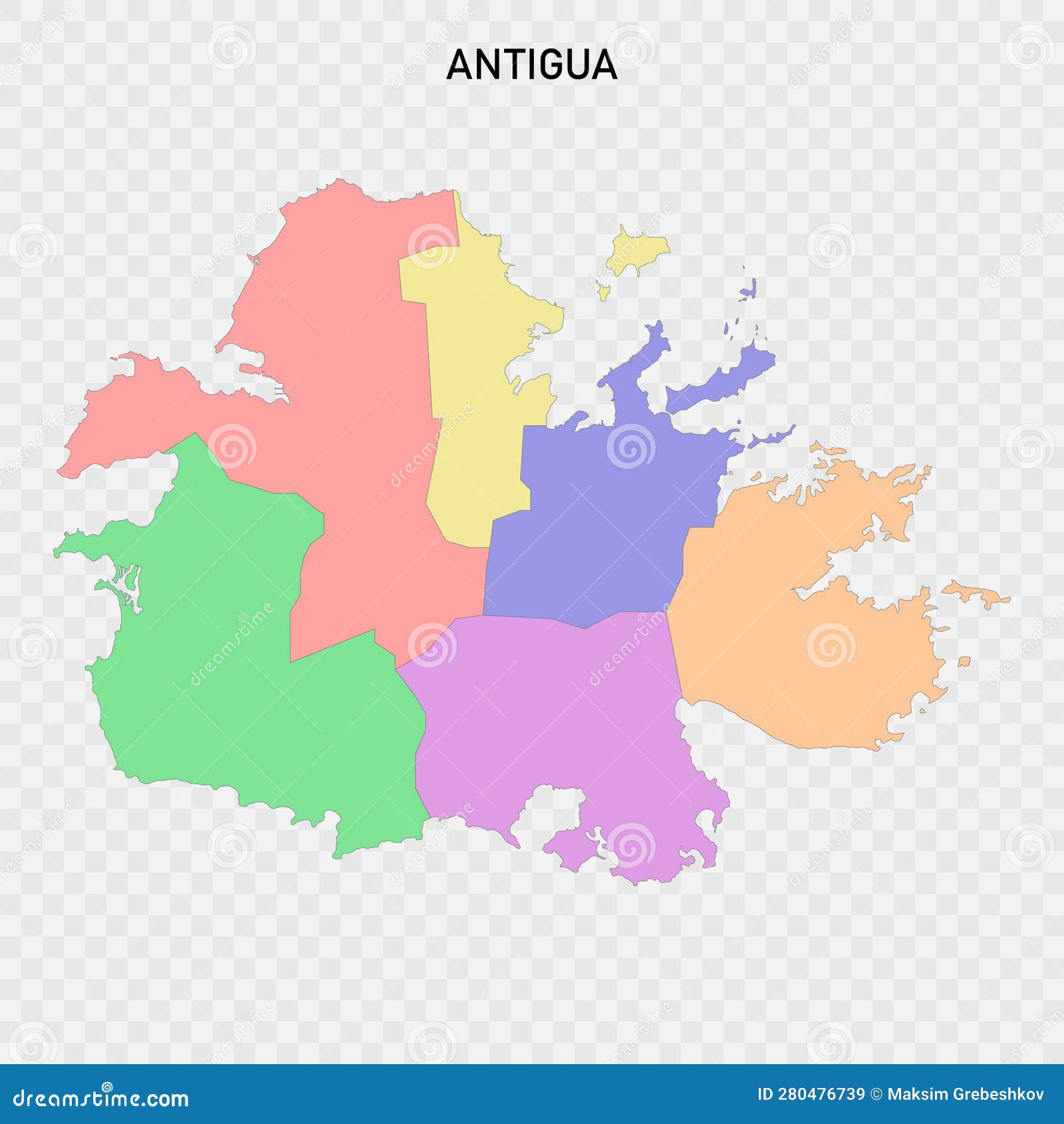 Isolated Colored Map of Antigua with Borders Stock Vector ...