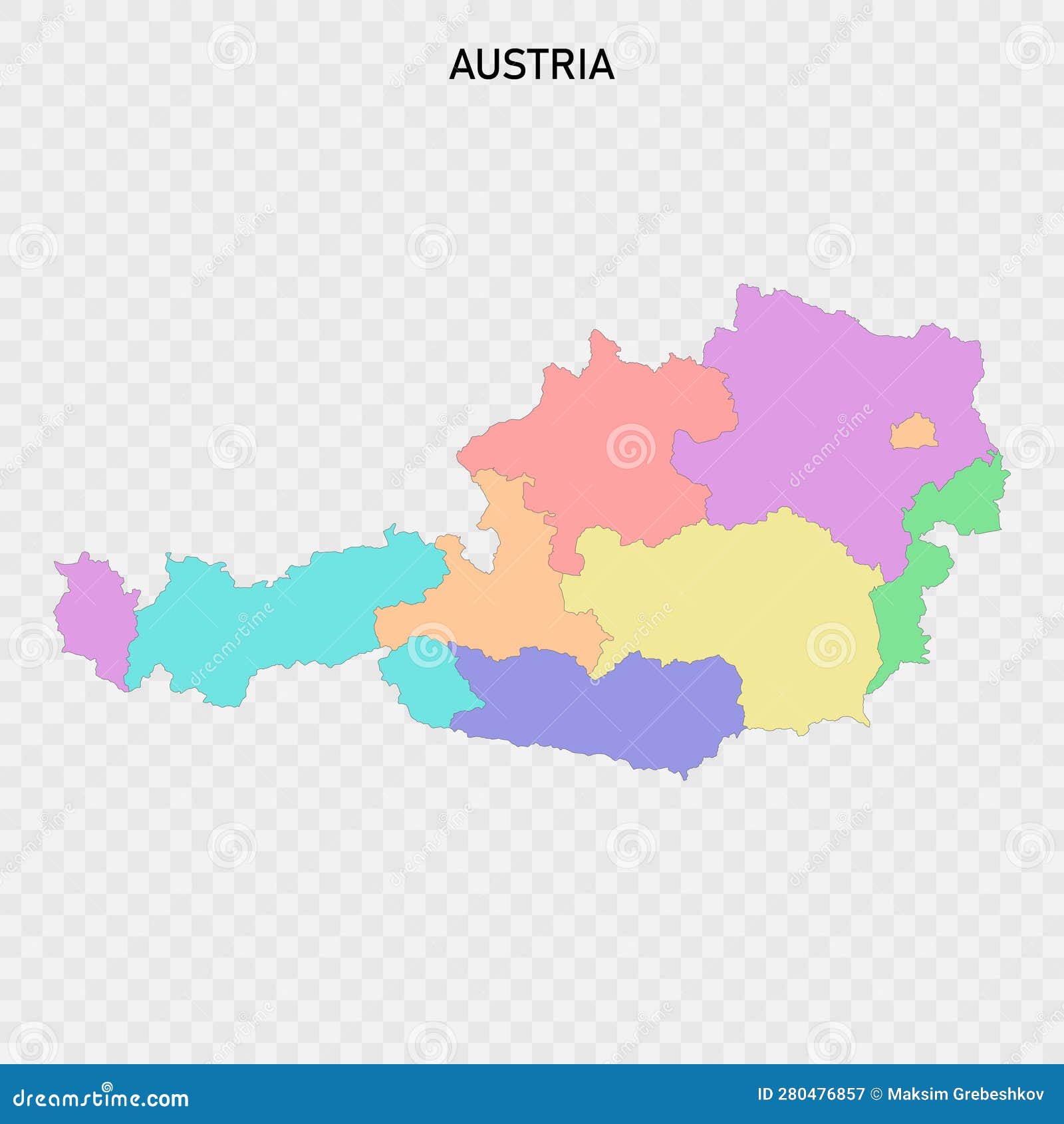 Isolated Colored Map of Austria Stock Vector - Illustration of ...