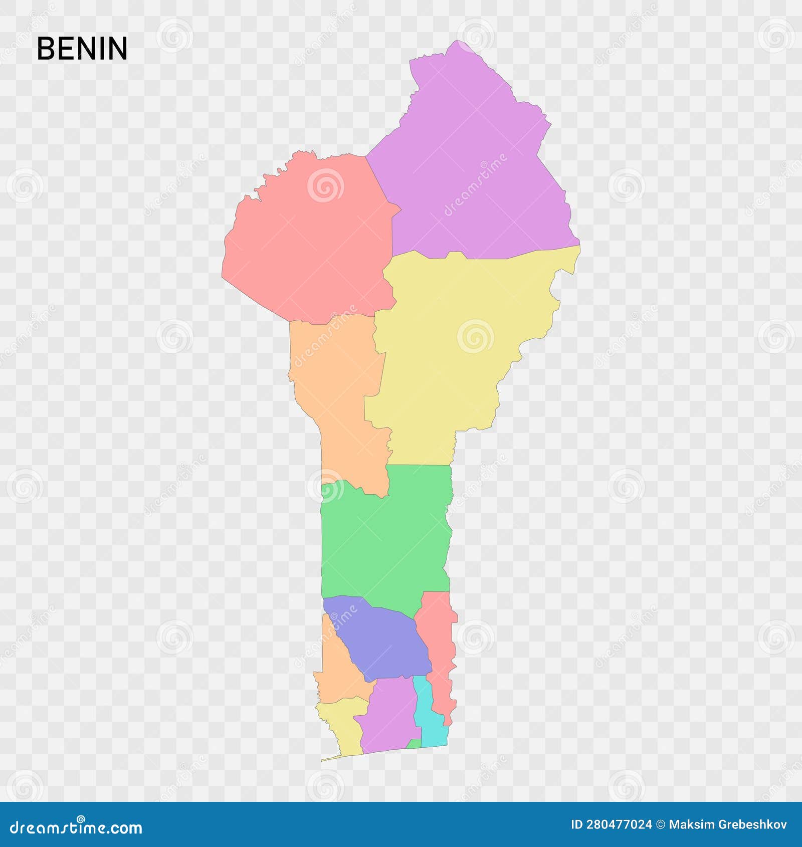 Isolated Colored Map of Benin Stock Vector - Illustration of graphic ...