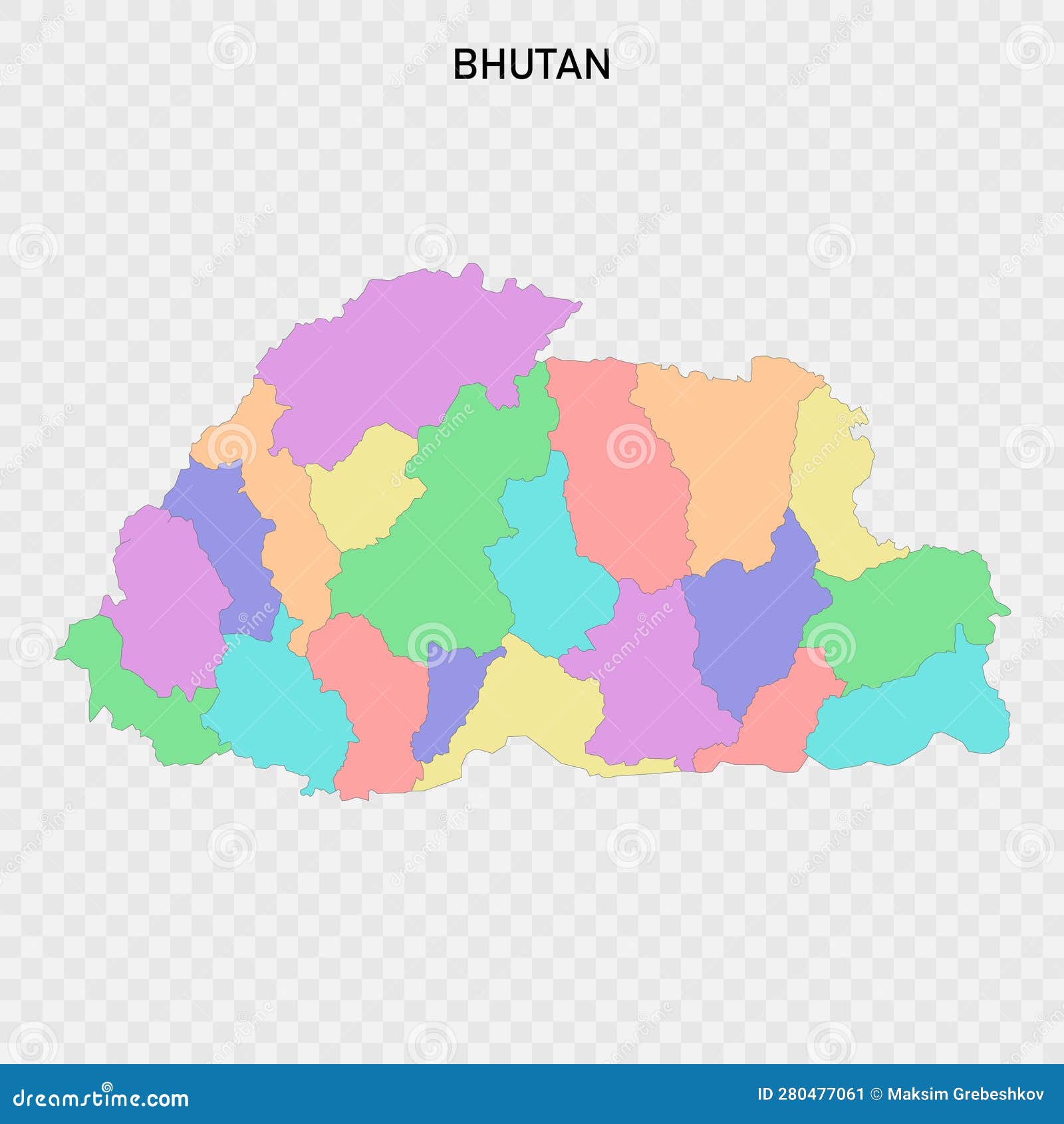 Isolated Colored Map Of Bhutan Cartoon Vector | CartoonDealer.com ...