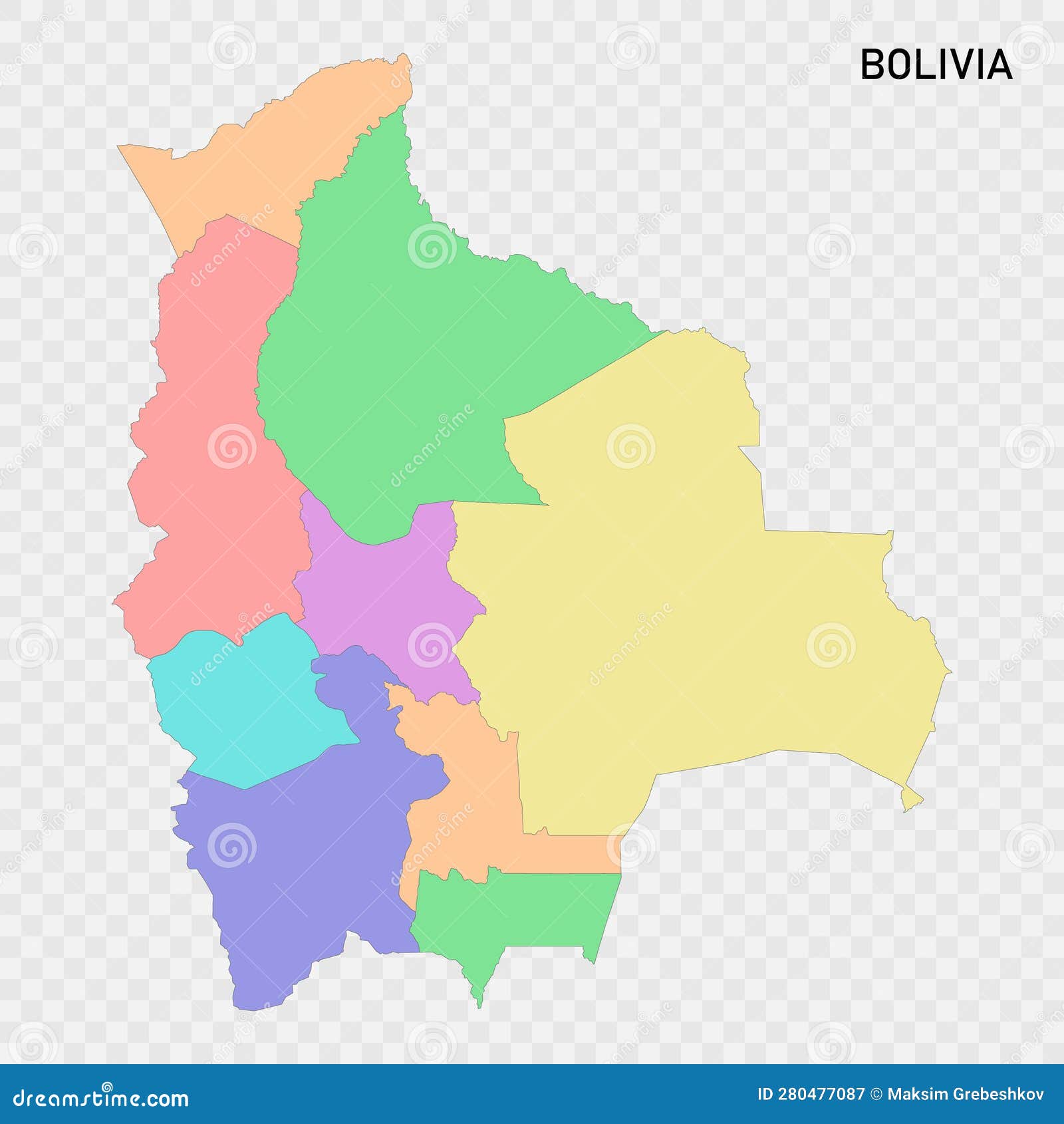 Isolated Colored Map of Bolivia with Borders Stock Vector ...