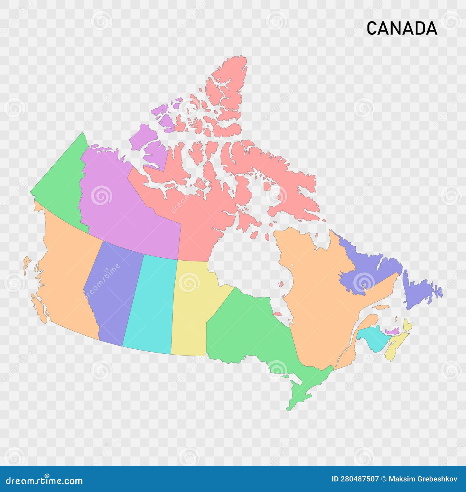Isolated Colored Map of Canada with Borders Stock Illustration ...