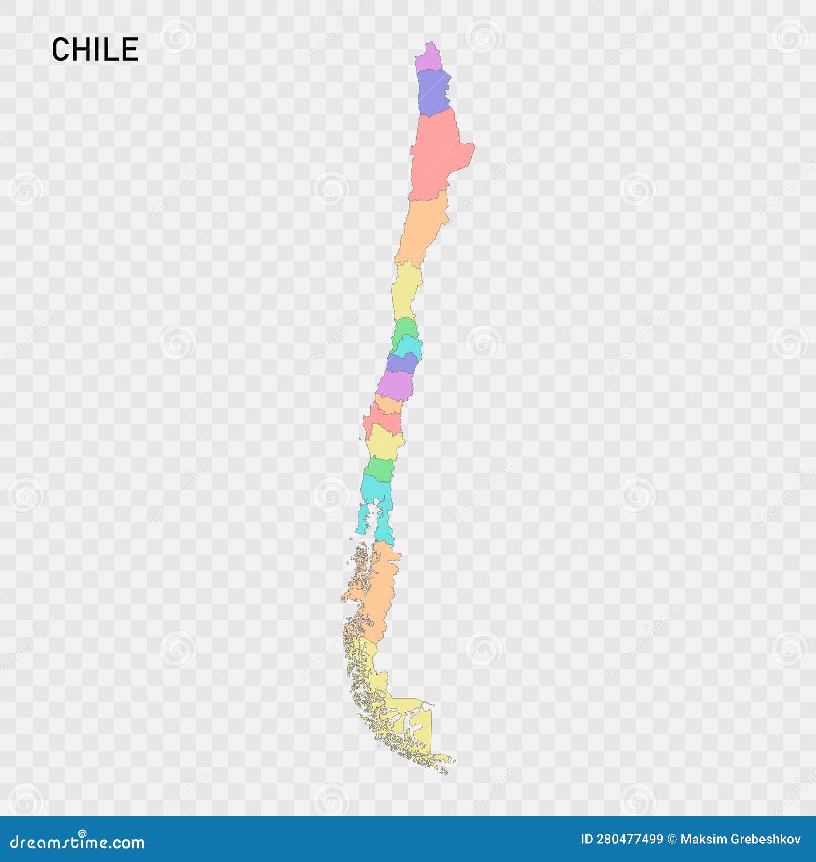 Isolated Colored Map of Chile with Borders Stock Vector - Illustration ...