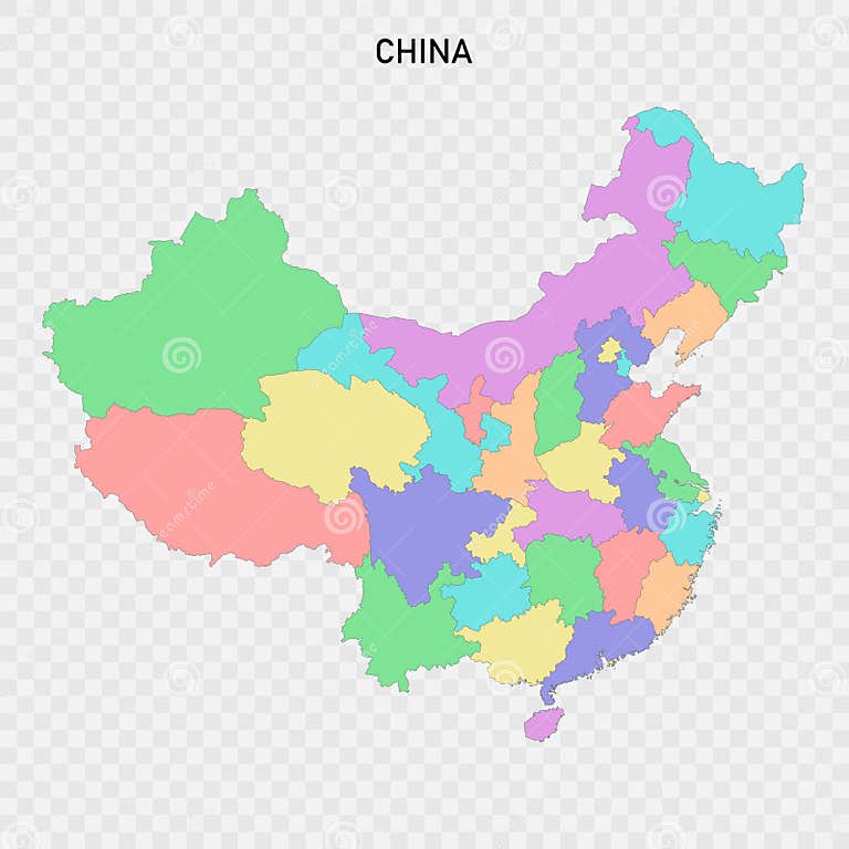 Isolated Colored Map of China Stock Vector - Illustration of china ...