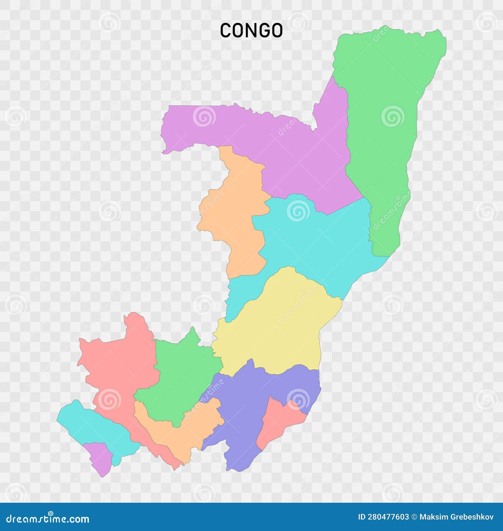 Isolated Colored Map of Congo Stock Vector - Illustration of atlas ...