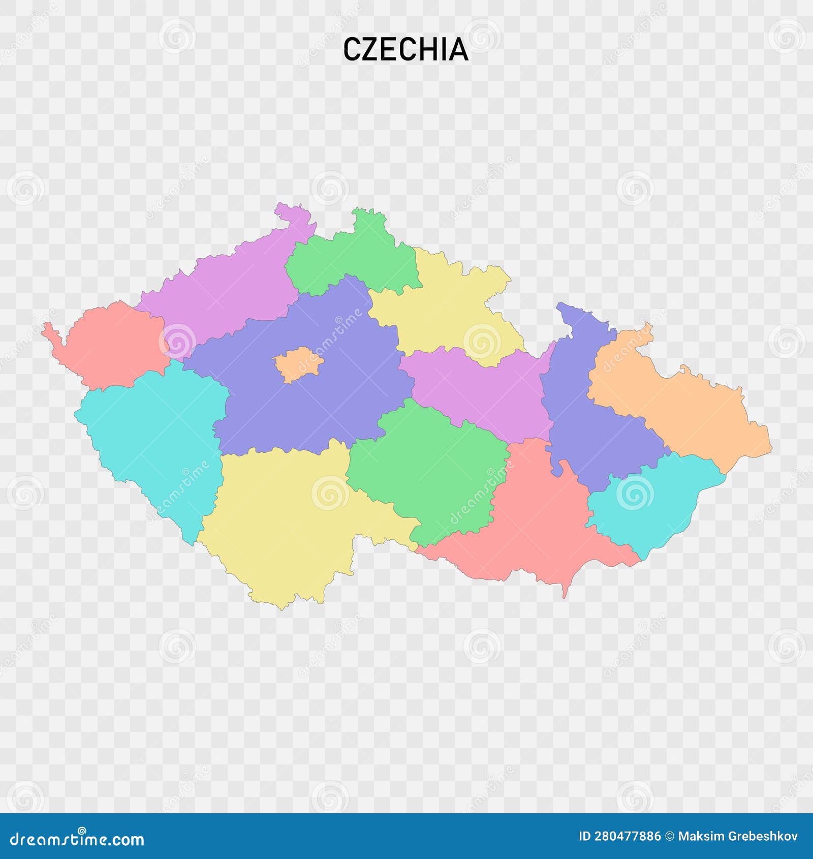 Isolated Colored Map of Czechia Stock Vector - Illustration of blue ...