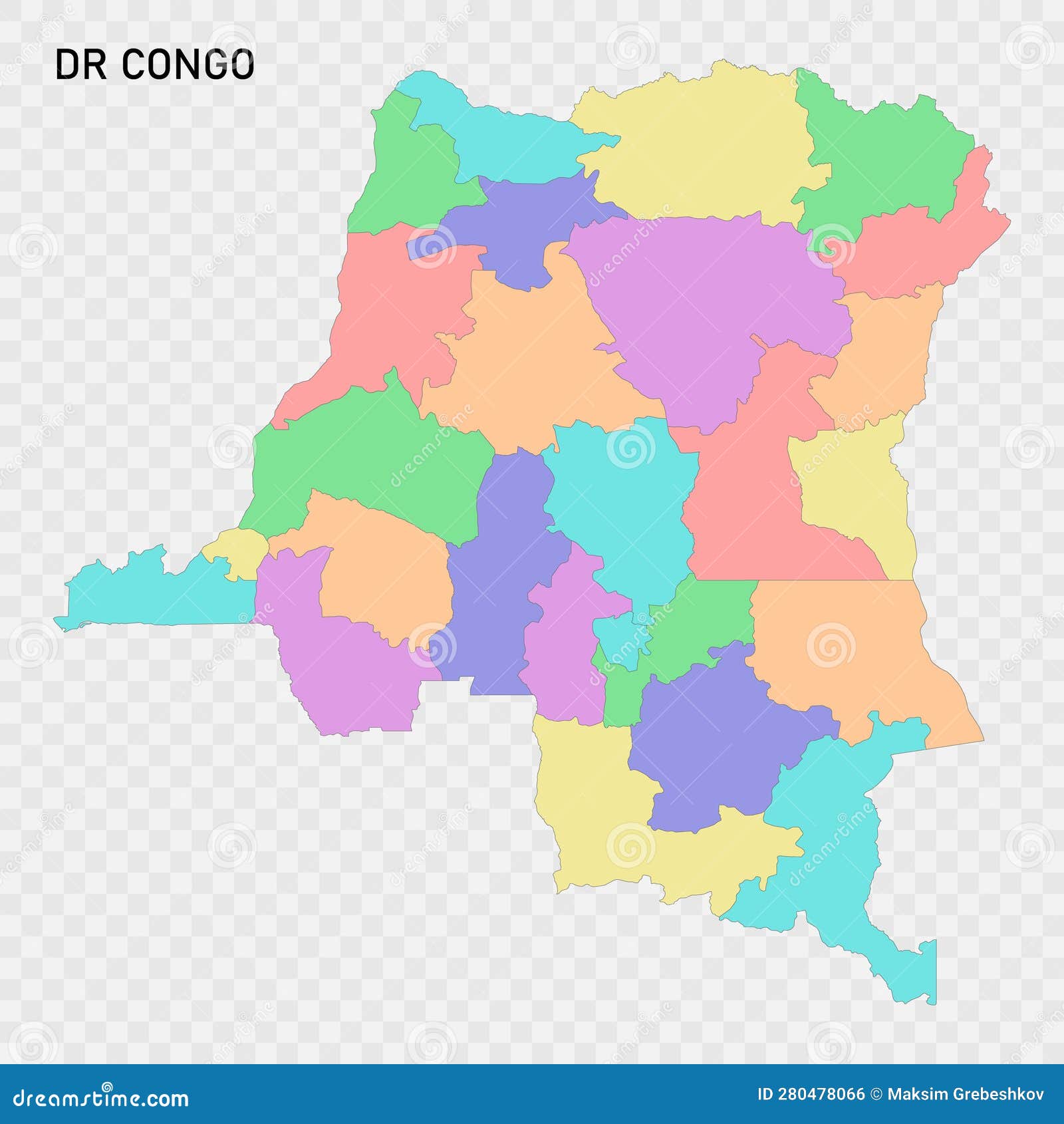 Isolated Colored Map of DR Congo Stock Vector - Illustration of ...