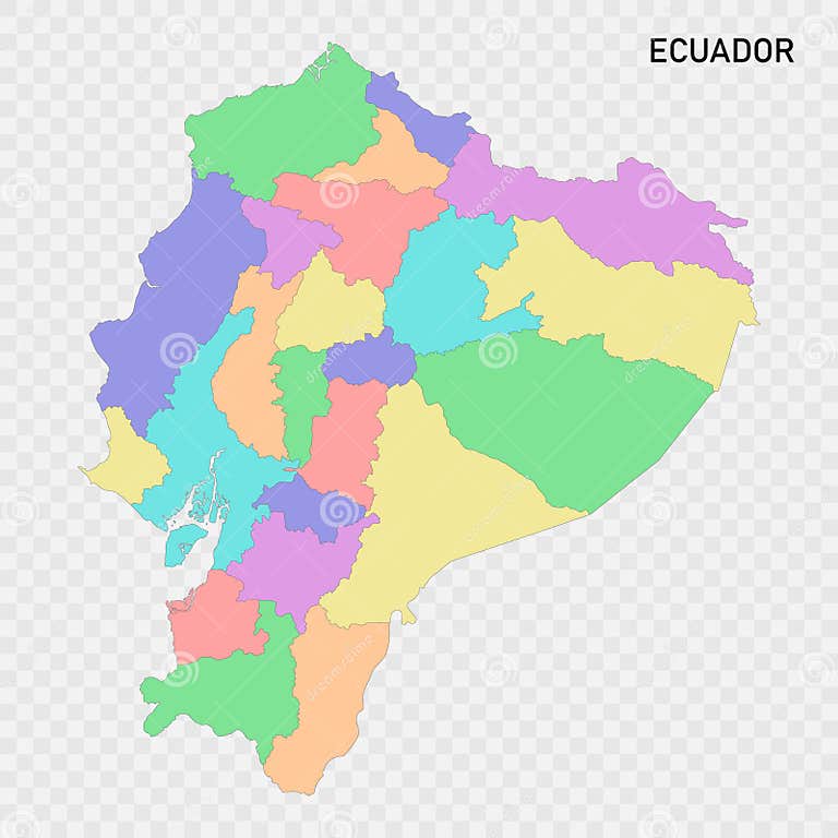 Isolated Colored Map of Ecuador with Borders Stock Vector ...