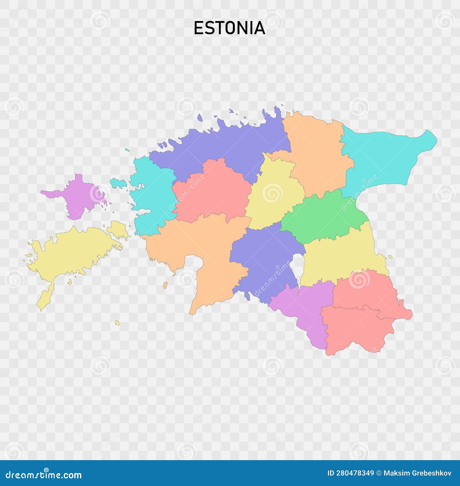 Isolated Colored Map of Estonia Stock Vector - Illustration of ...