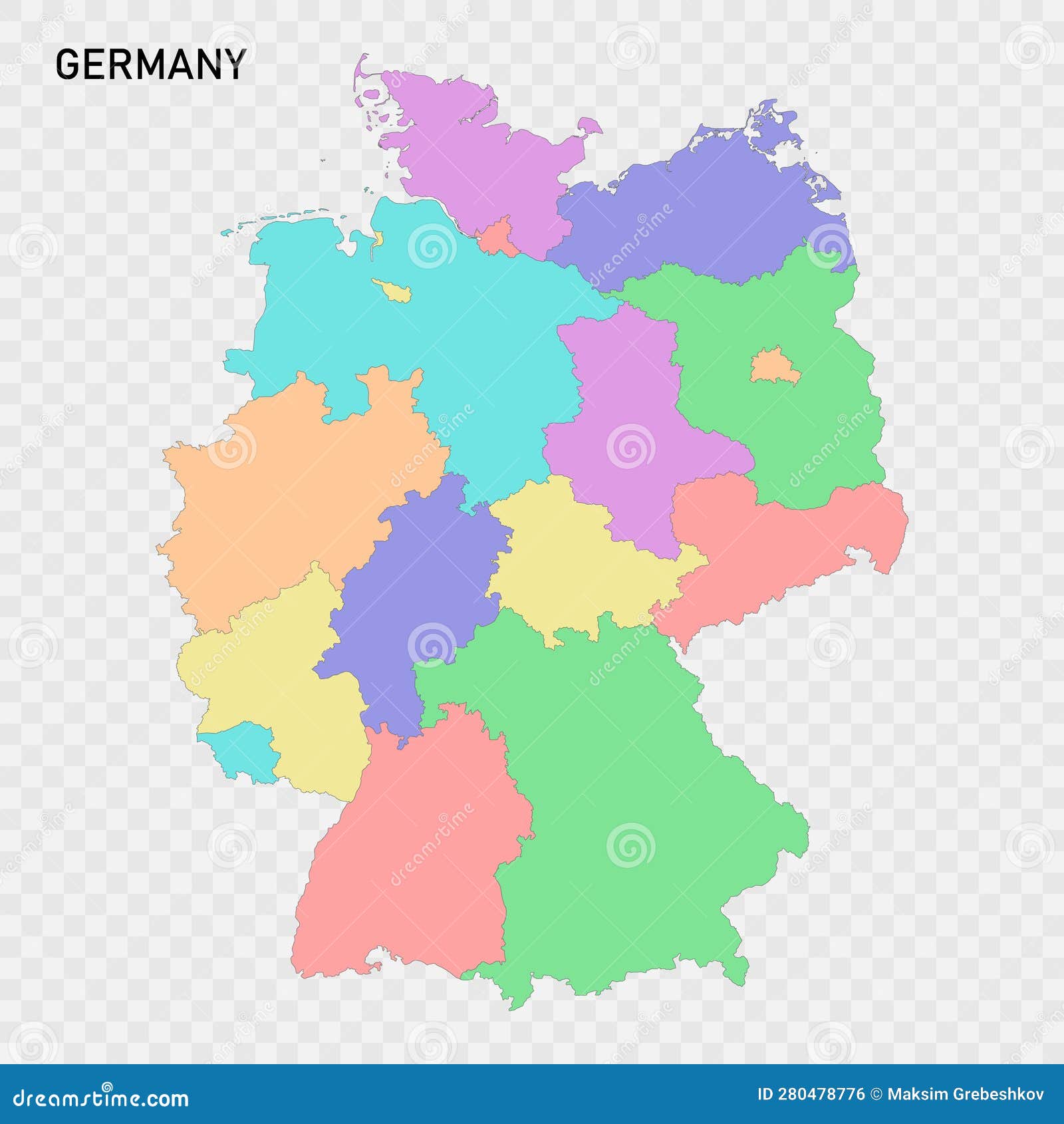 Isolated Colored Map of Germany Stock Vector - Illustration of ...