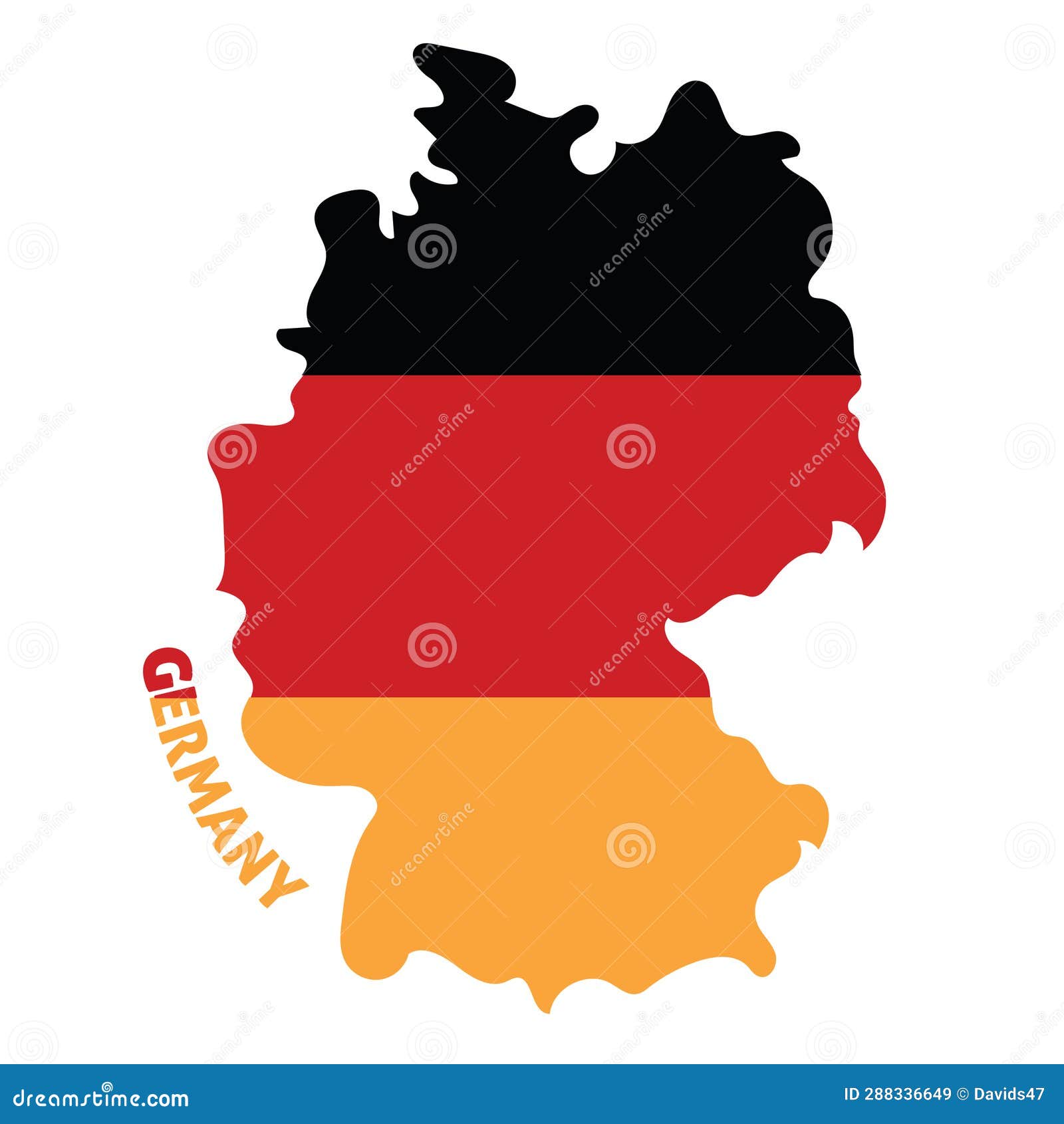 Isolated Colored Map of Germany with Its Flag Vector Stock Vector ...