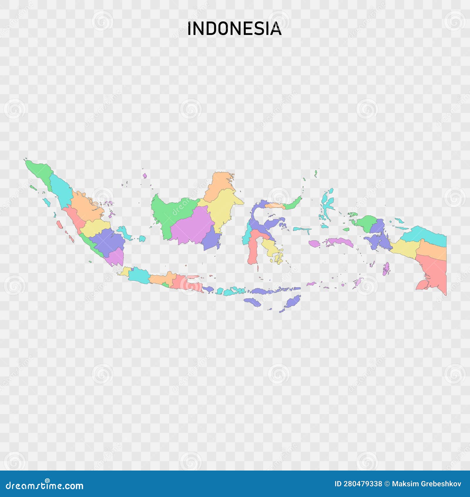 Isolated Colored Map of Indonesia Stock Vector - Illustration of ...