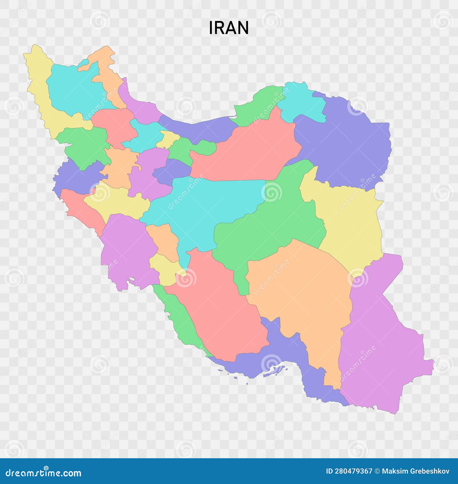Isolated Colored Map of Iran Stock Vector - Illustration of ...