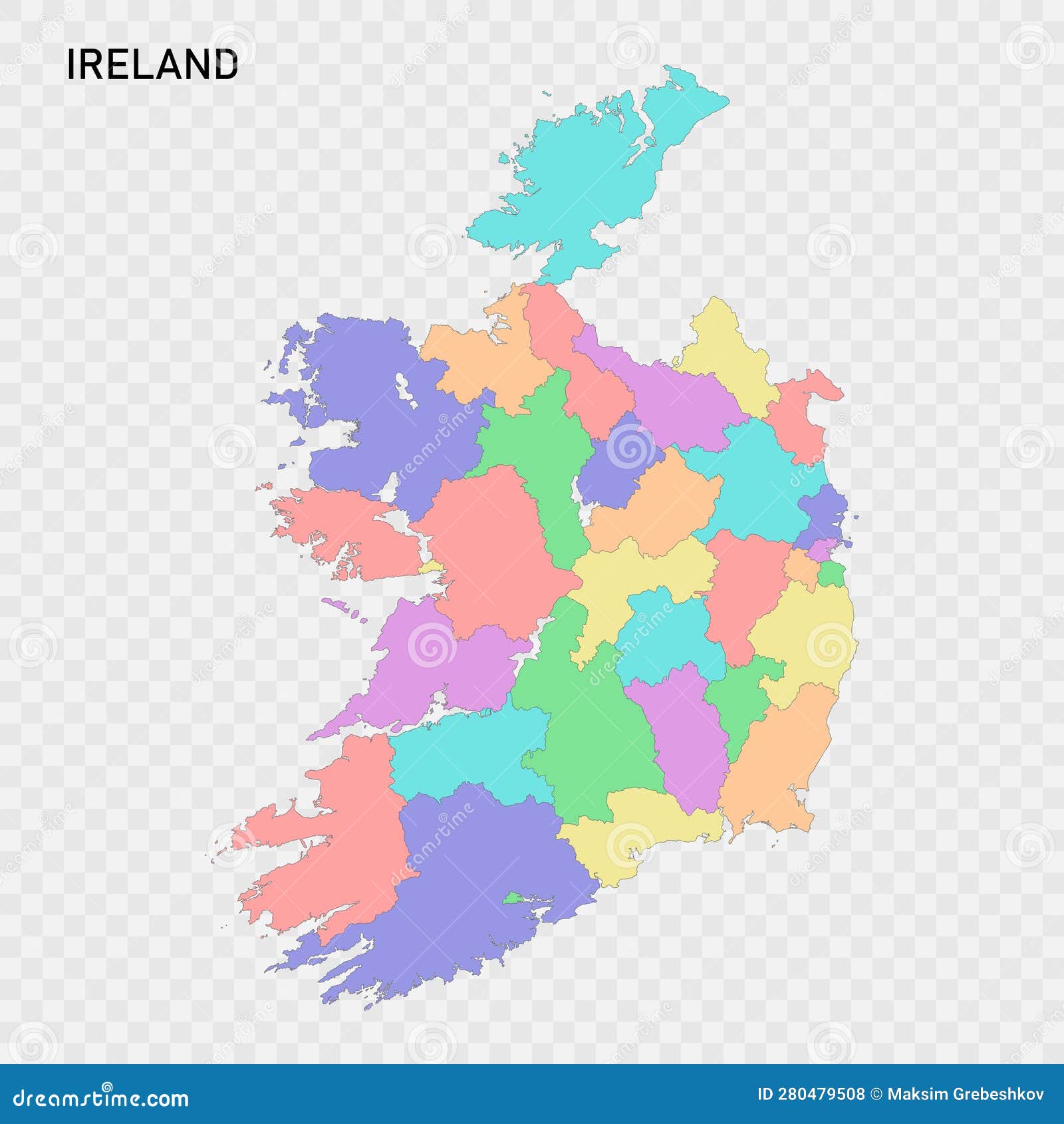 Isolated Colored Map of Ireland Stock Vector - Illustration of national ...