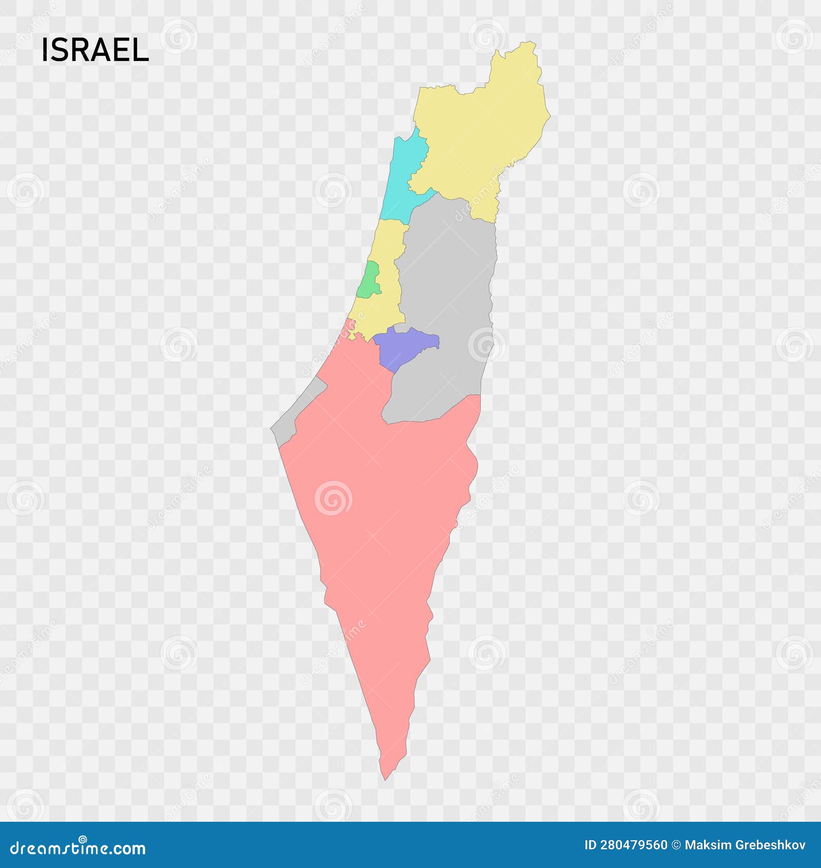 Isolated Colored Map of Israel Stock Vector - Illustration of border ...