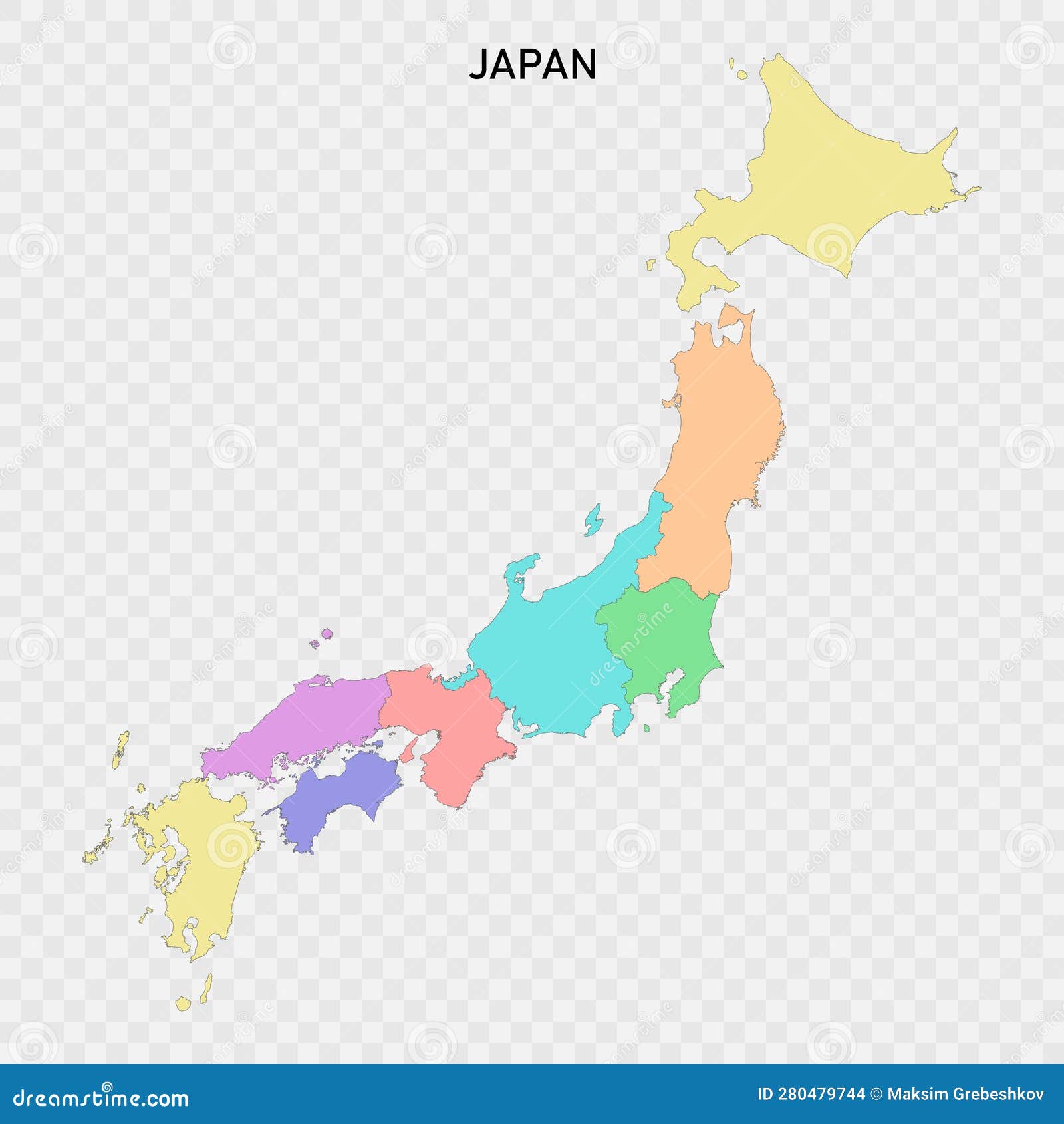 Isolated Colored Map of Japan Stock Vector - Illustration of simple ...