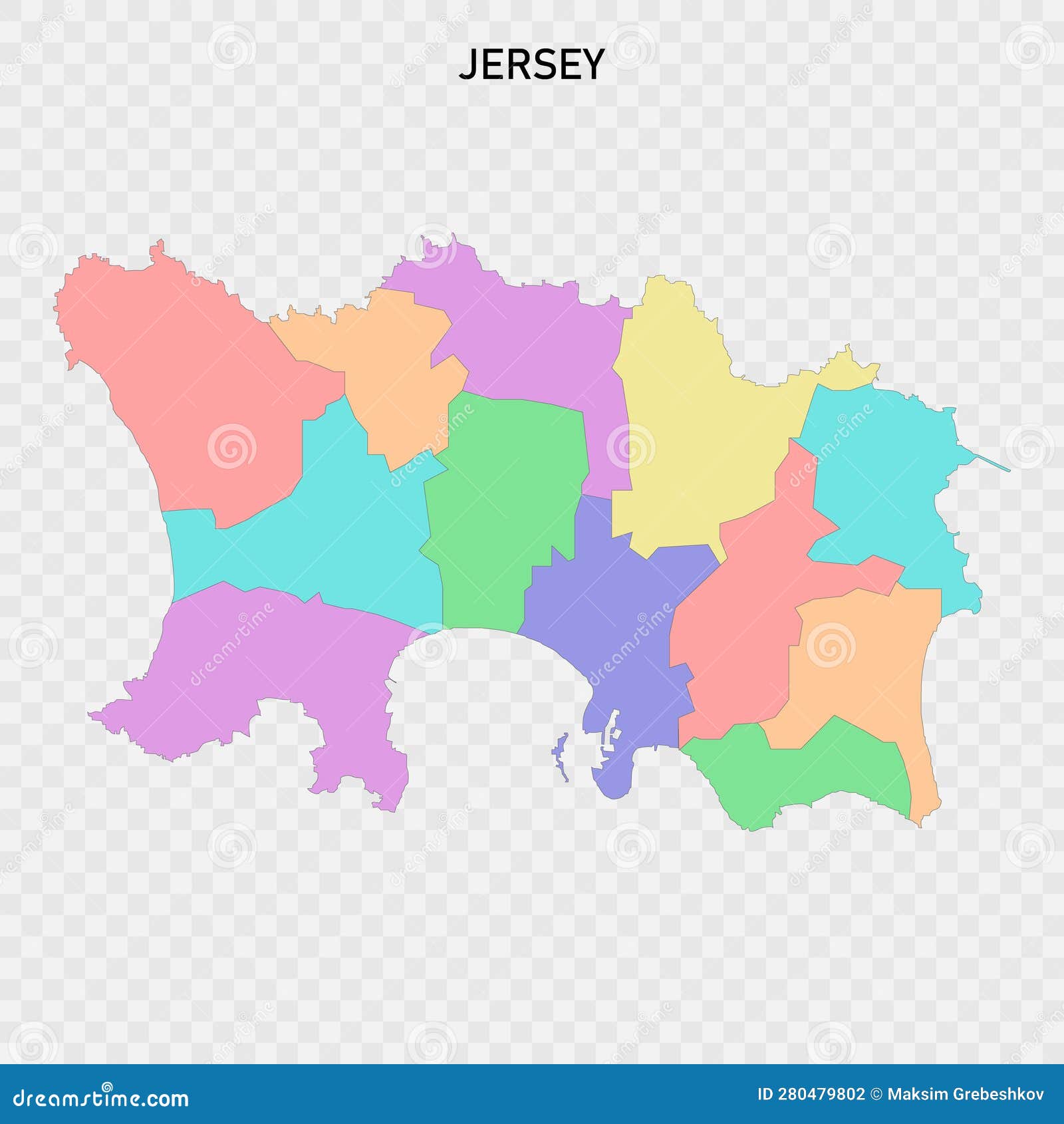 Isolated Colored Map of Jersey Stock Illustration - Illustration of ...