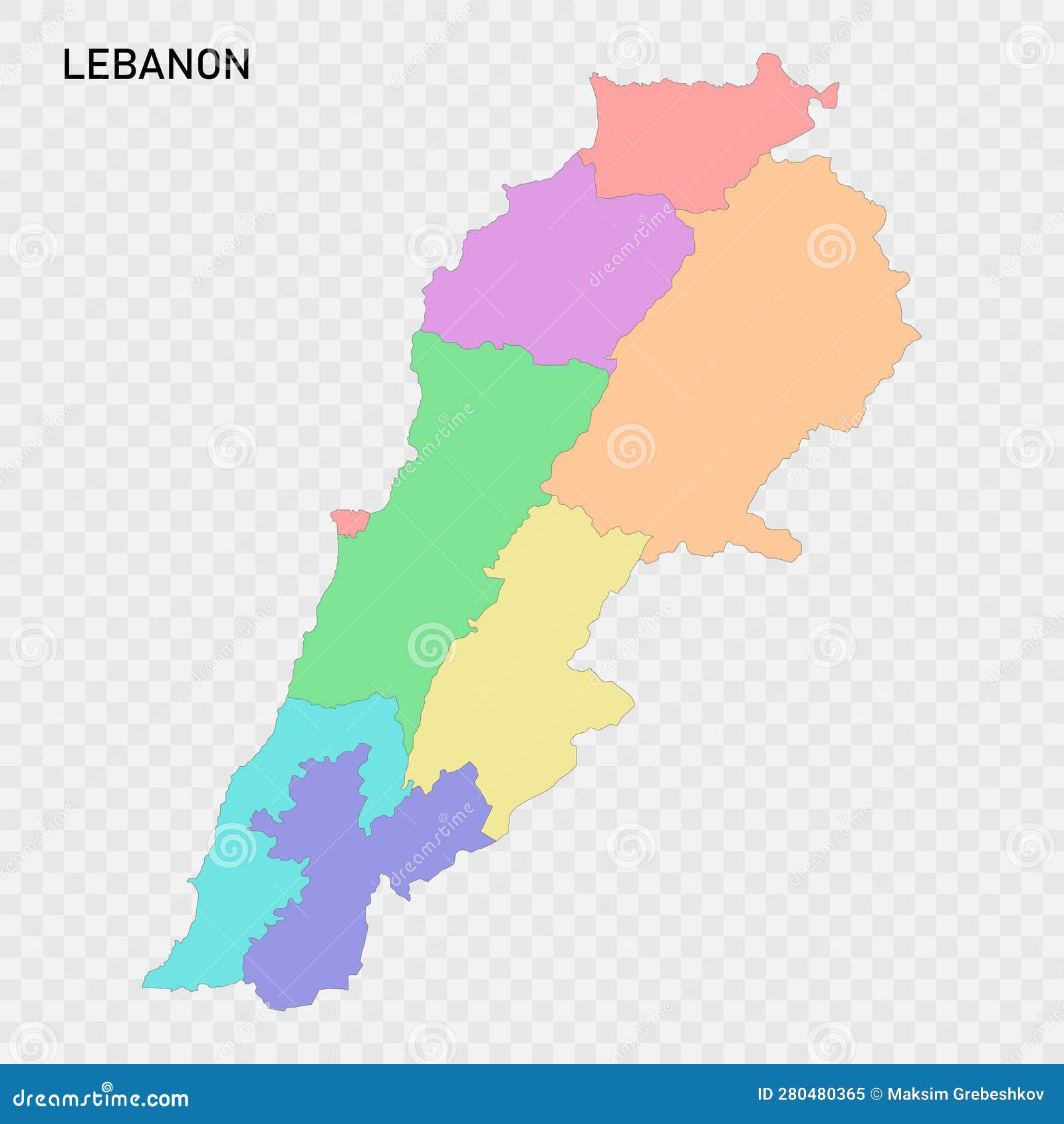 Isolated Colored Map of Lebanon Stock Vector - Illustration of colored ...