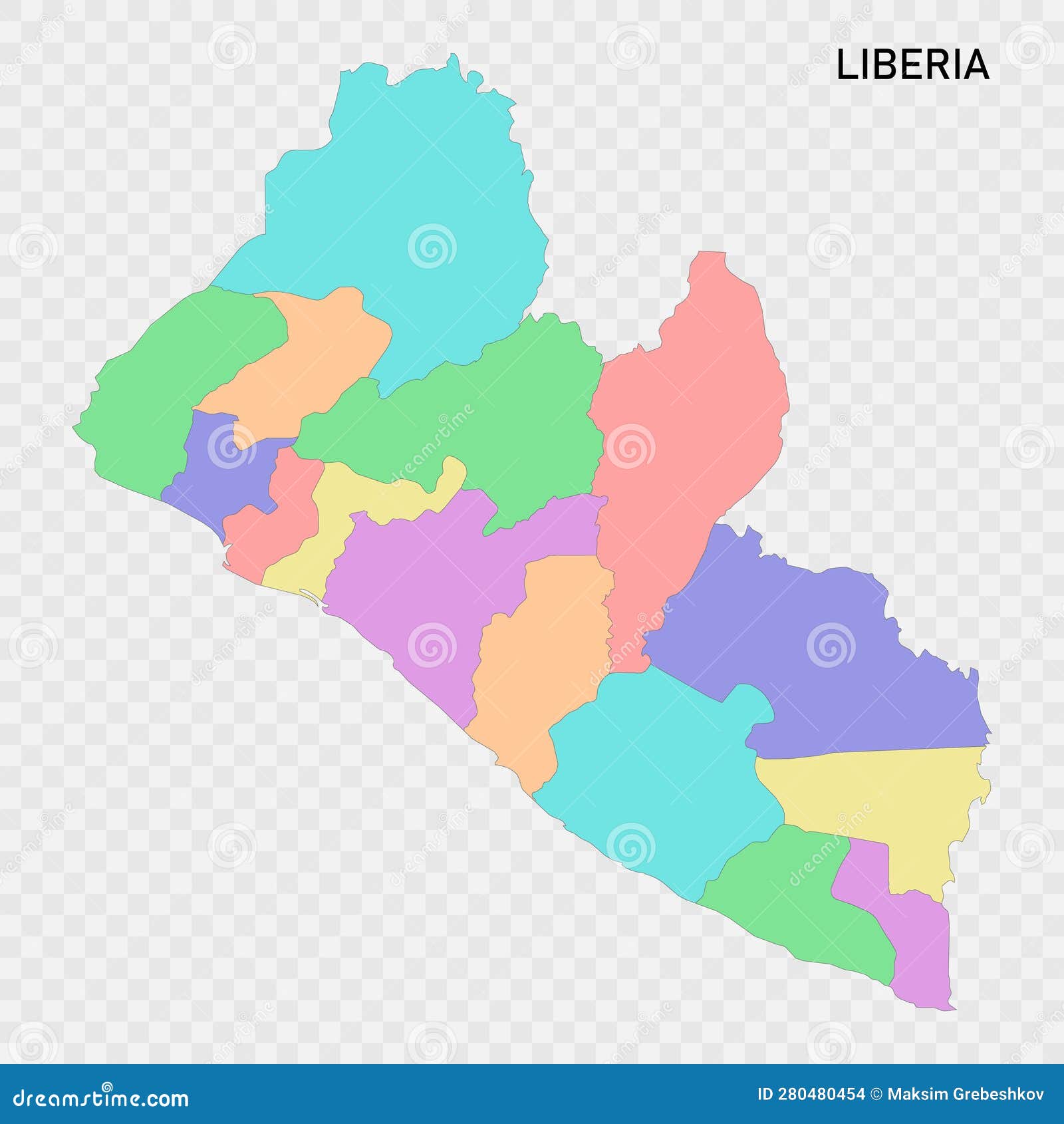 Isolated Colored Map of Liberia Stock Vector - Illustration of ...