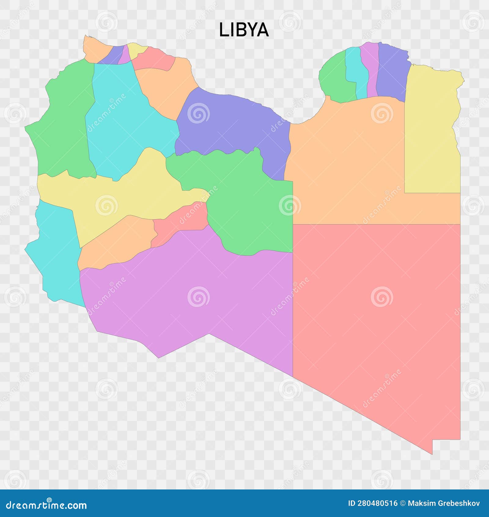 Isolated Colored Map of Libya Stock Vector - Illustration of colored ...