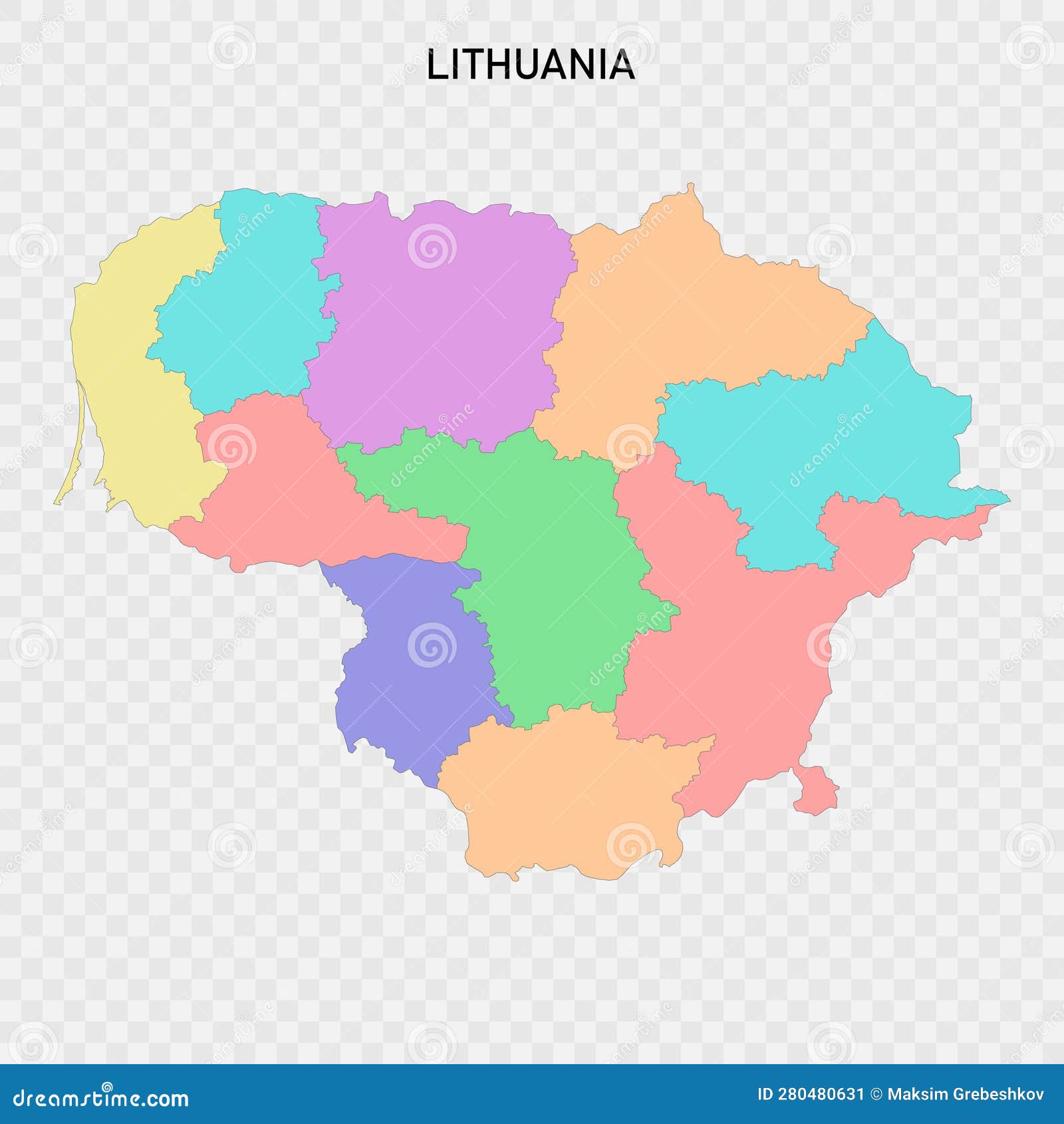 Isolated Colored Map of Lithuania Stock Vector - Illustration of ...