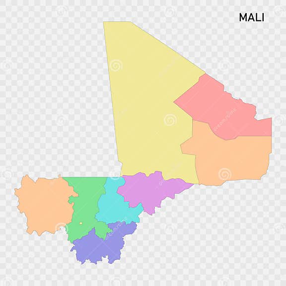 Isolated Colored Map of Mali Stock Illustration - Illustration of ...