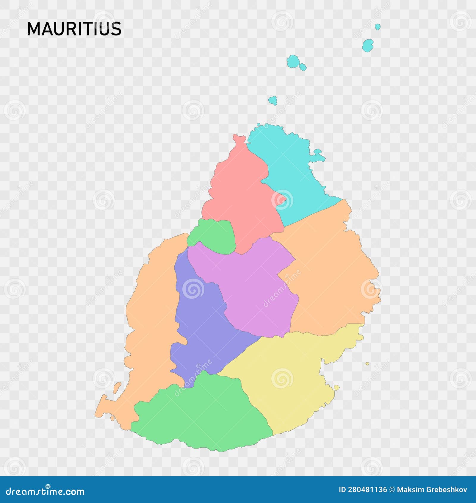 Isolated Colored Map of Mauritius Stock Vector - Illustration of ...