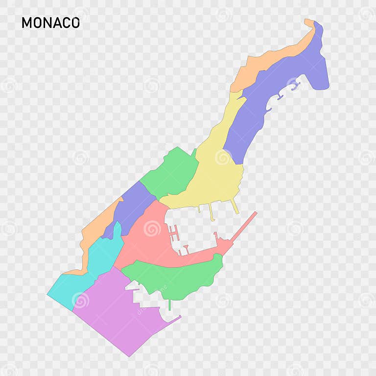 Isolated Colored Map of Monaco Stock Vector - Illustration of label ...