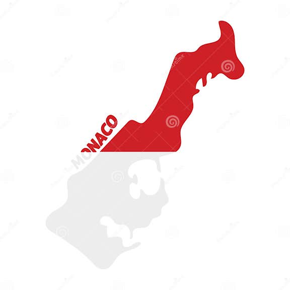 Isolated Colored Map of Monaco with Its Flag Vector Stock Illustration ...