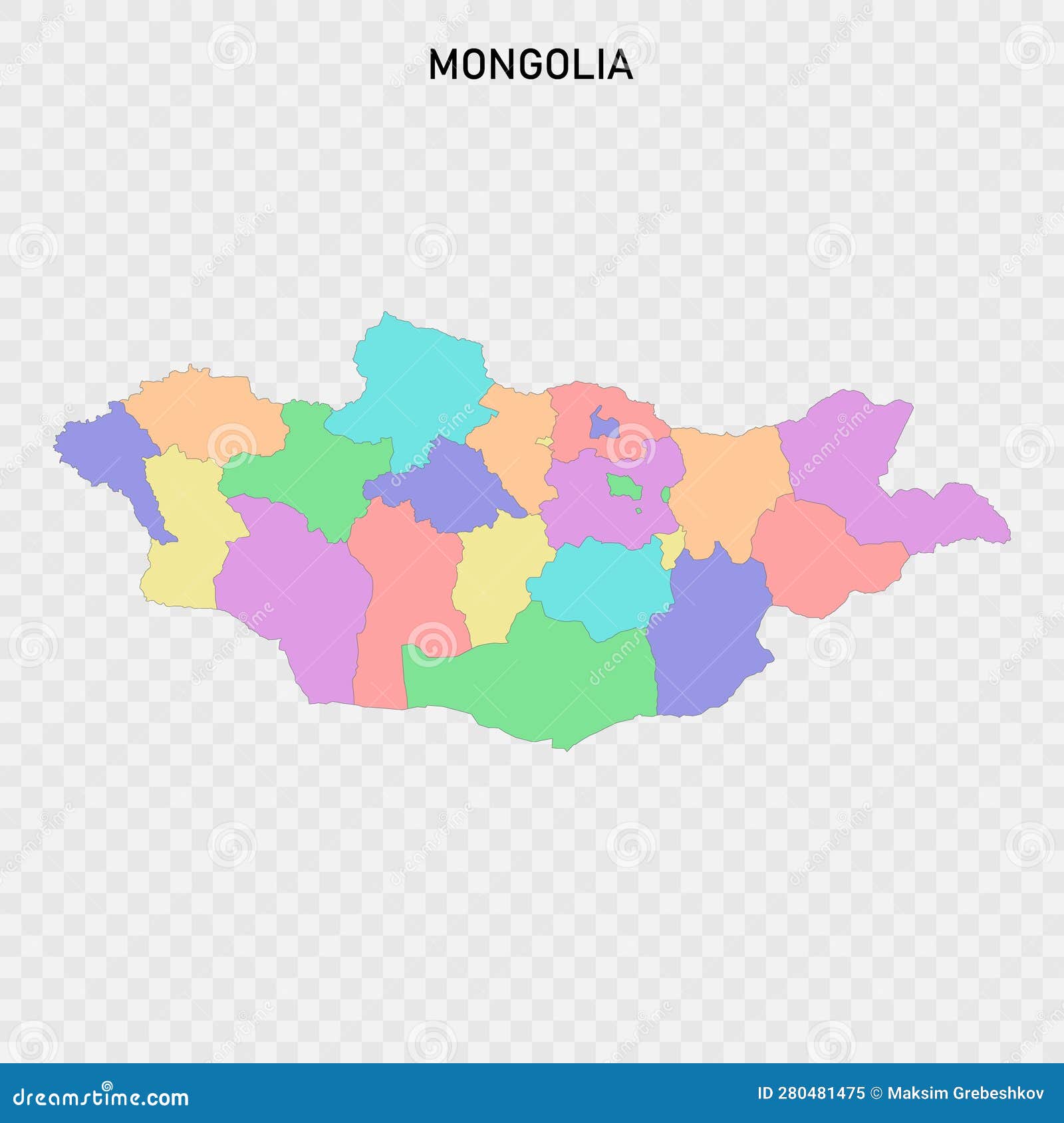 Isolated Colored Map of Mongolia Stock Vector - Illustration of ...