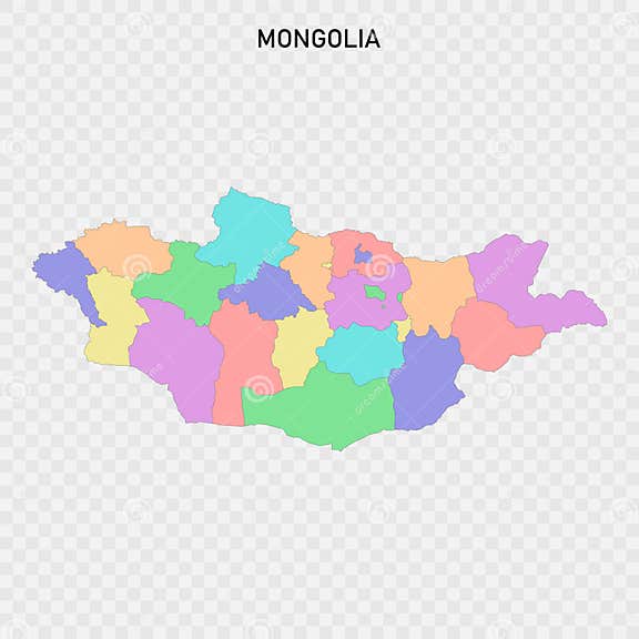 Isolated Colored Map of Mongolia Stock Vector - Illustration of ...