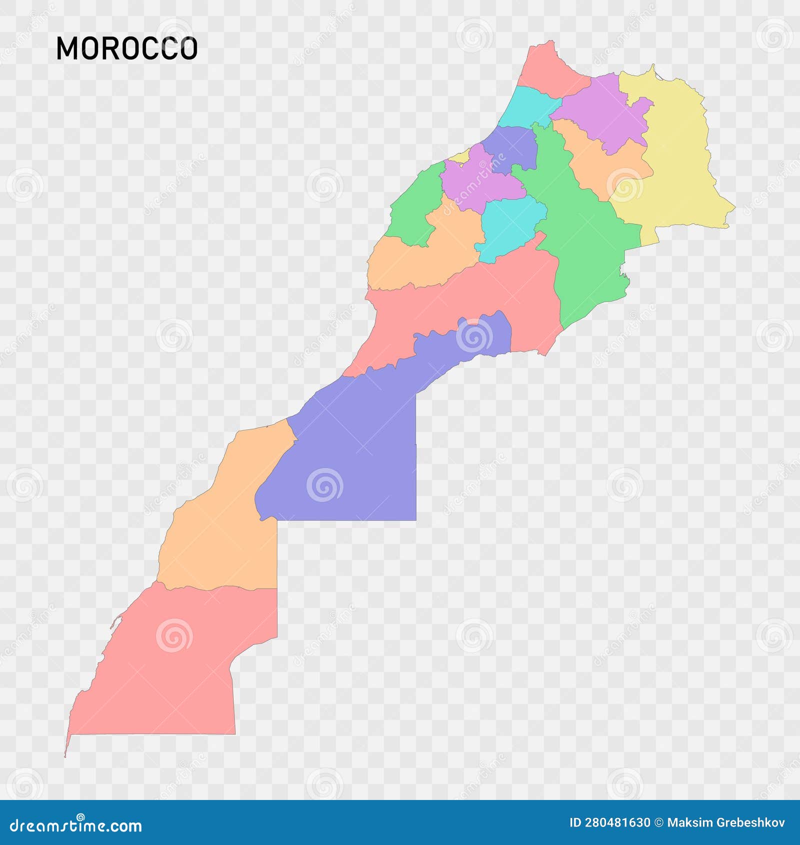 Isolated Colored Map of Morocco Stock Vector - Illustration of ...