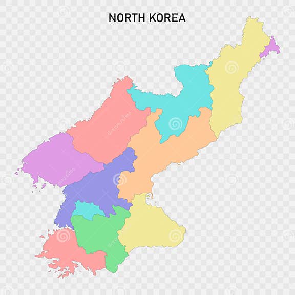 Isolated Colored Map of North Korea Stock Vector - Illustration of ...