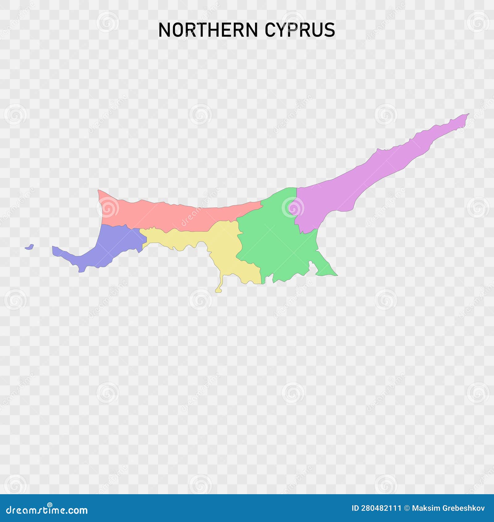 Isolated Colored Map of Northern Cyprus Stock Vector - Illustration of ...