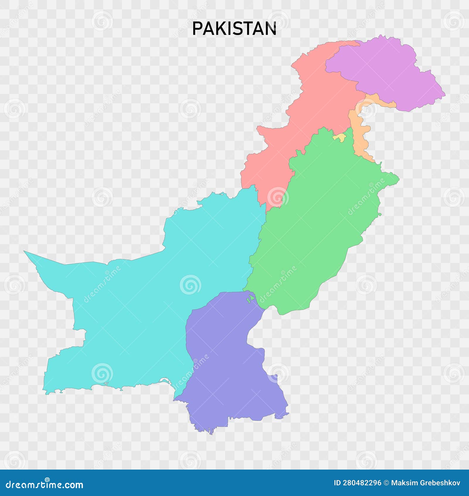 Isolated Colored Map of Pakistan Stock Vector - Illustration of ...