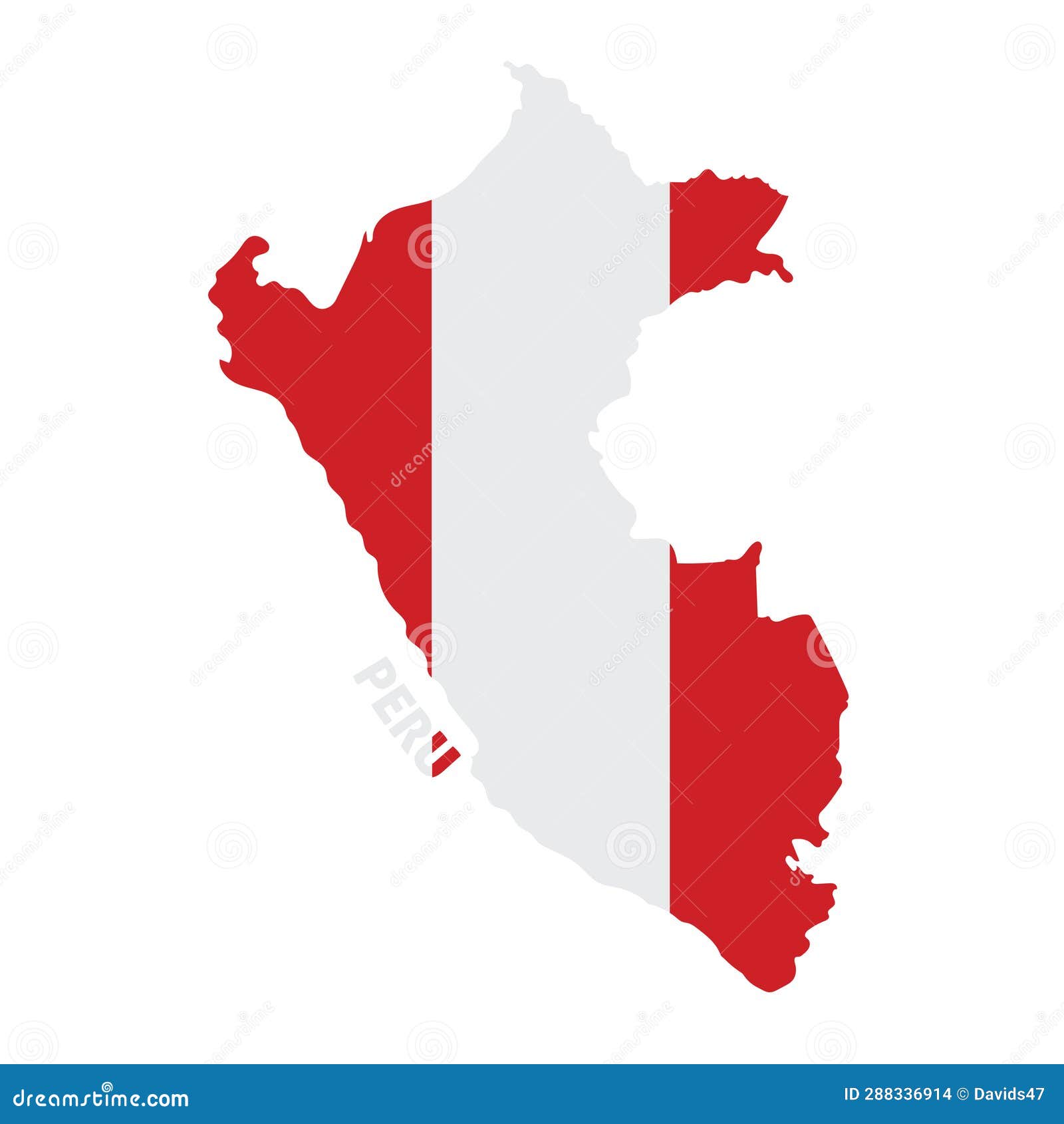 Isolated Colored Map of Peru with Its Flag Vector Stock Vector ...