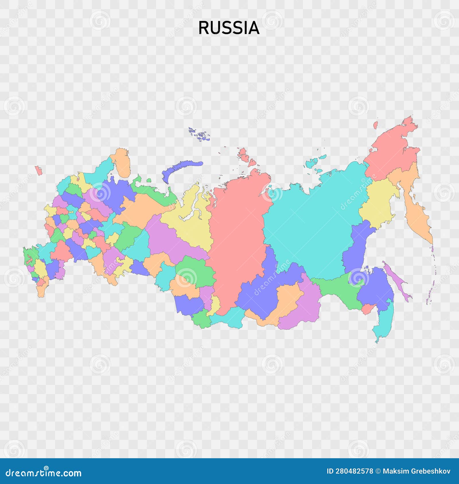 Isolated Colored Map of Russia Stock Vector - Illustration of nation ...