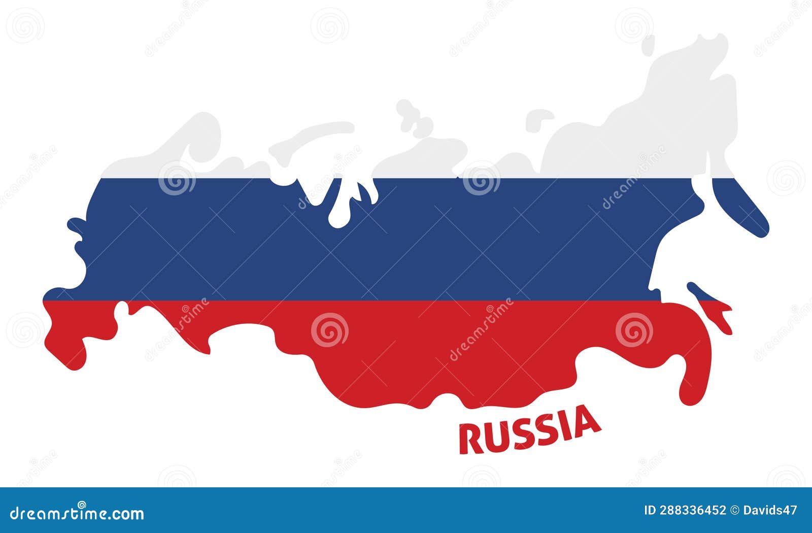 Isolated Colored Map of Russia with Its Flag Vector Stock Vector ...