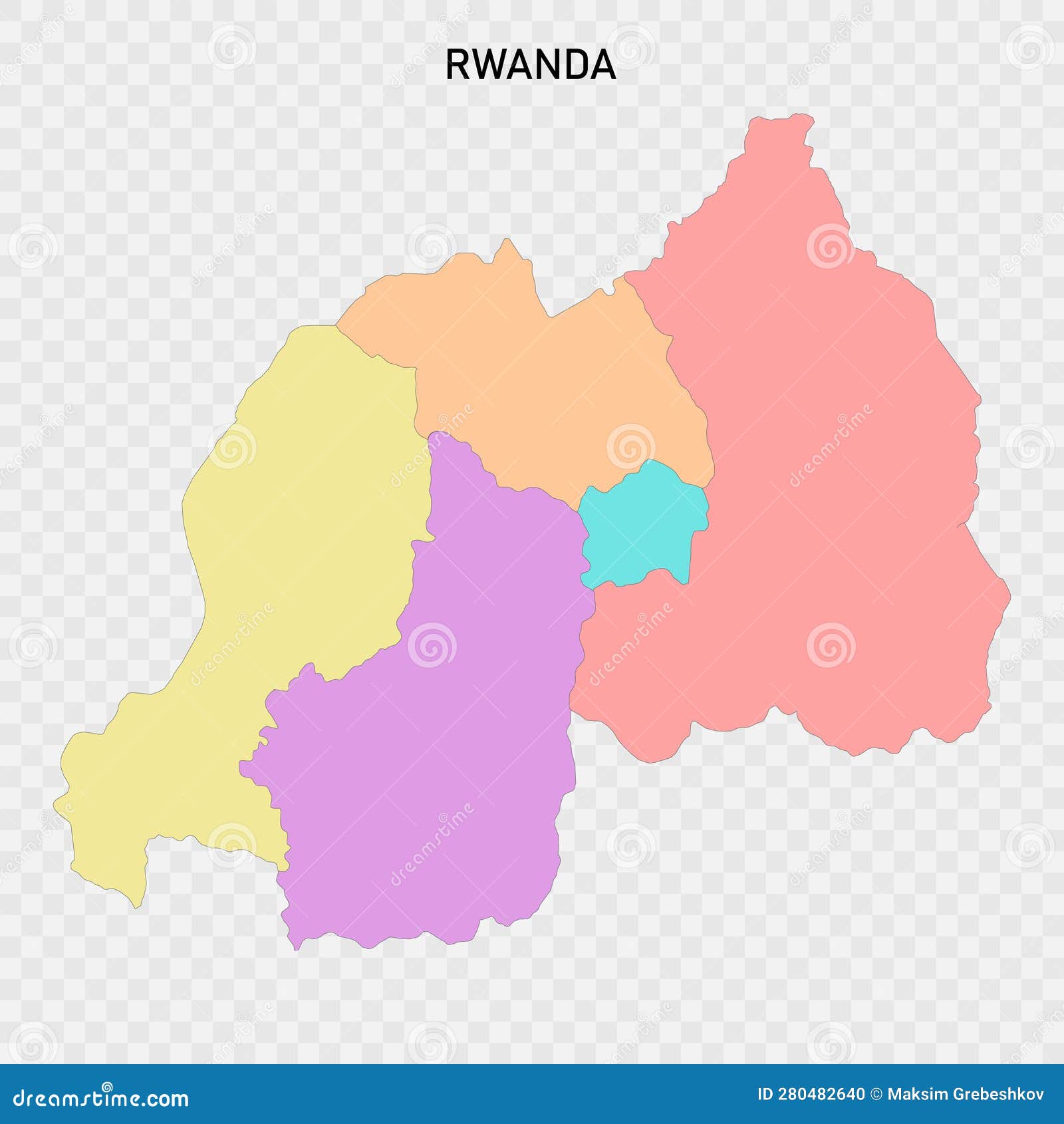 Isolated Colored Map of Rwanda Stock Vector - Illustration of ...