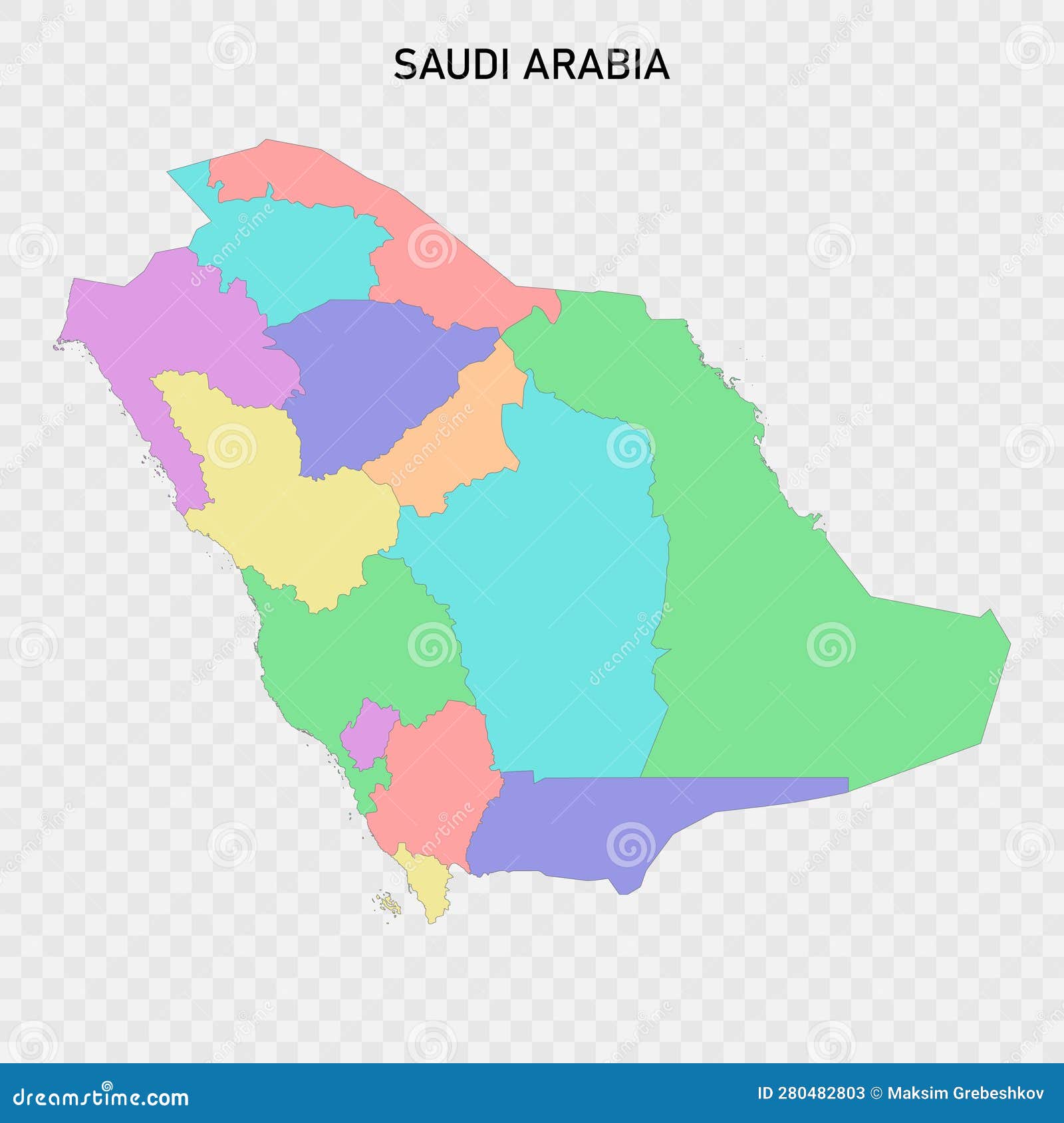 Isolated Colored Map of Saudi Arabia Stock Vector - Illustration of ...