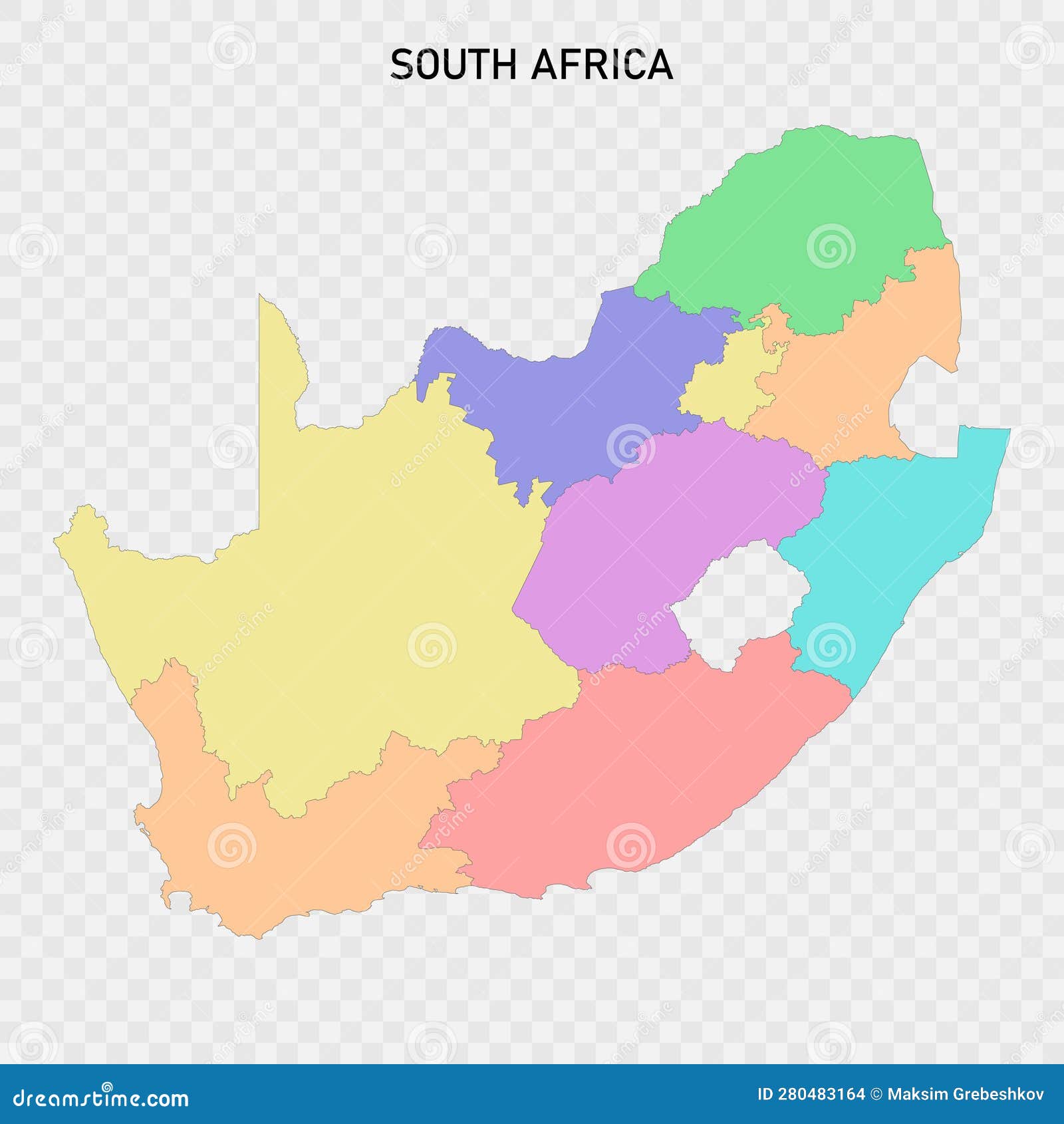 Isolated Colored Map of South Africa Stock Vector - Illustration of ...