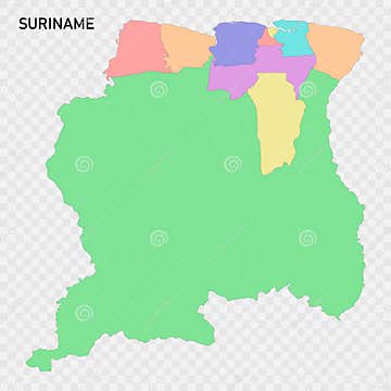 Isolated Colored Map of Suriname with Borders Stock Vector ...