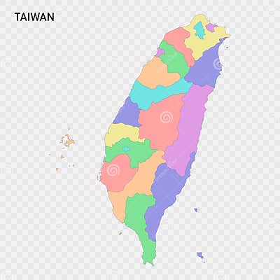 Isolated Colored Map of Taiwan Stock Vector - Illustration of taiwan ...