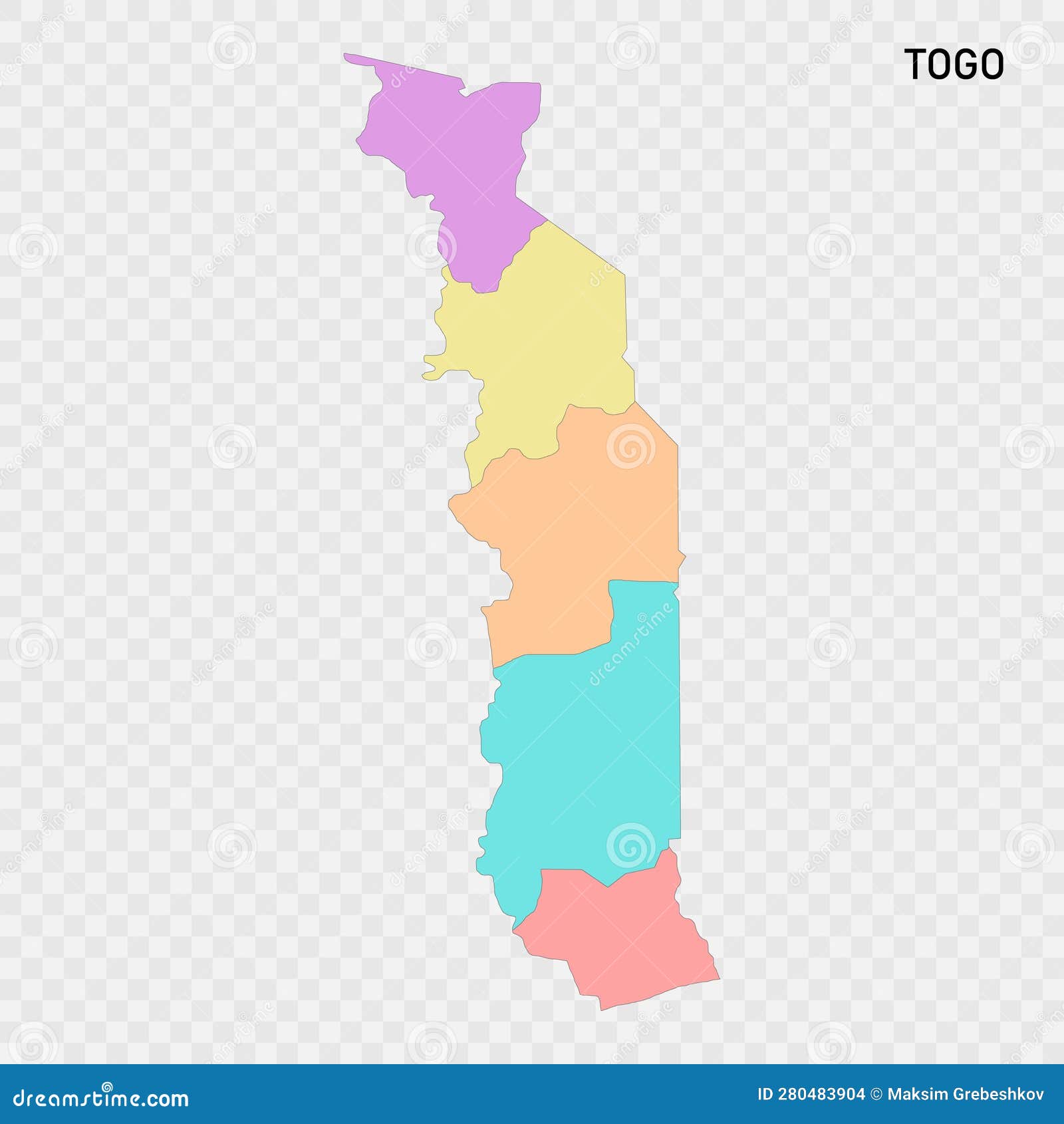 Isolated Colored Map of Togo Stock Vector - Illustration of capital ...