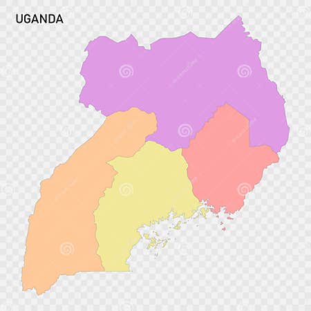 Isolated Colored Map of Uganda Stock Vector - Illustration of uganda ...