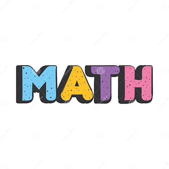 Isolated Colored Math Lettering Text Vector Stock Illustration ...