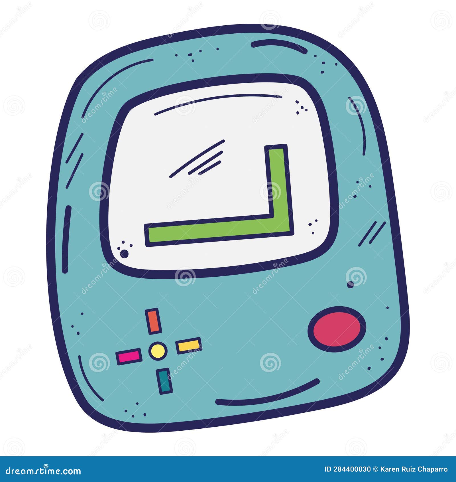 Isolated Colored Mobile Videogame Retro Console Sketch Icon Vector ...