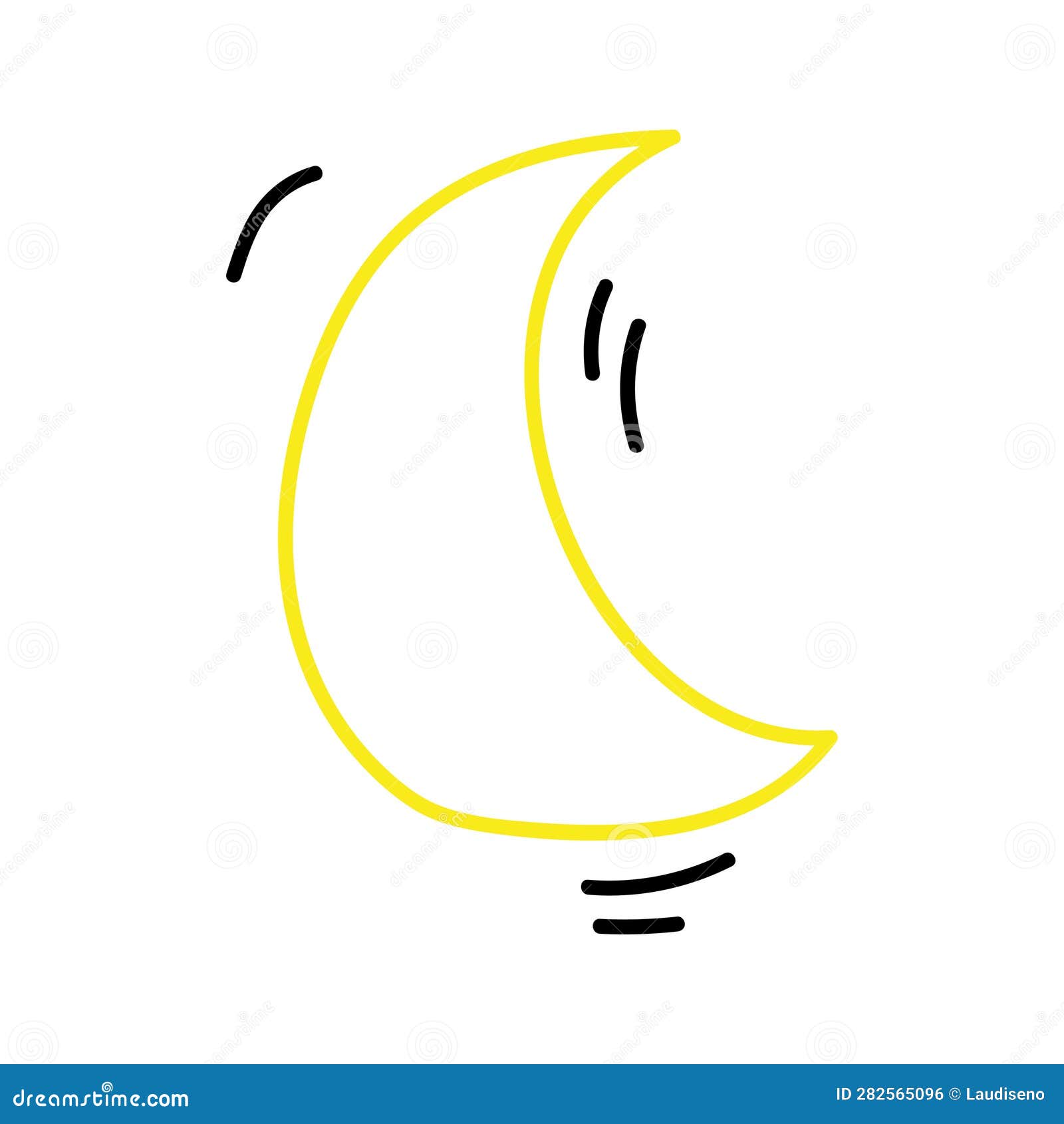 Isolated Colored Moon Kid Sketch Vector Stock Vector - Illustration of ...